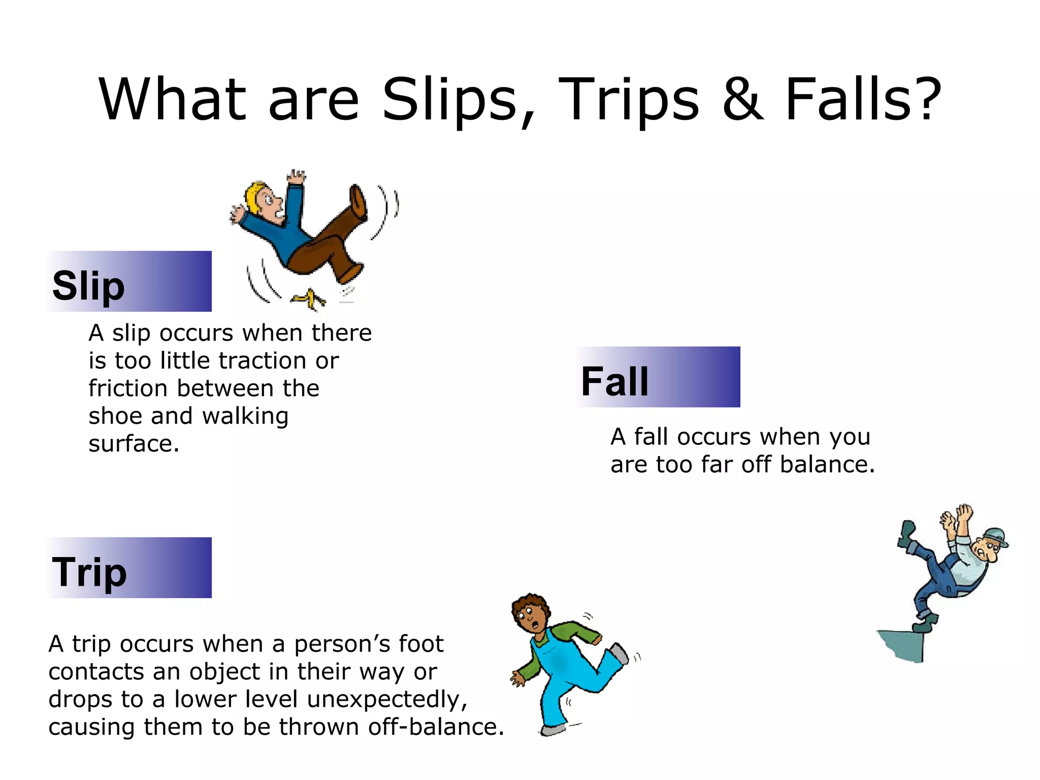 Slips trips falls working surfaces ppt | PPT