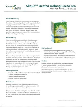 Slique Ocotea Oolong Cacao Tea | PDF