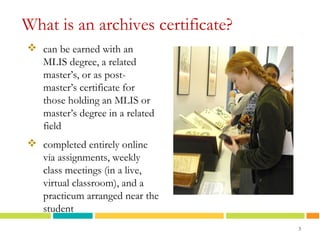 Interested in an Online Certificate in Archives and Special Collections ...