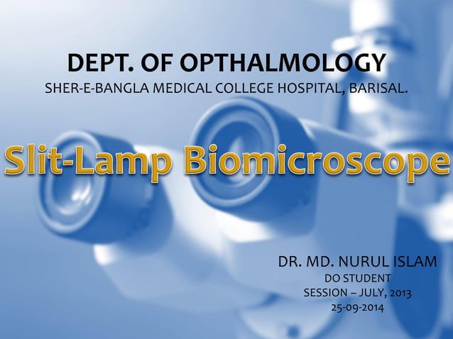 Slit lamp biomicroscope | PDF | Eye and Vision Conditions | Diseases ...