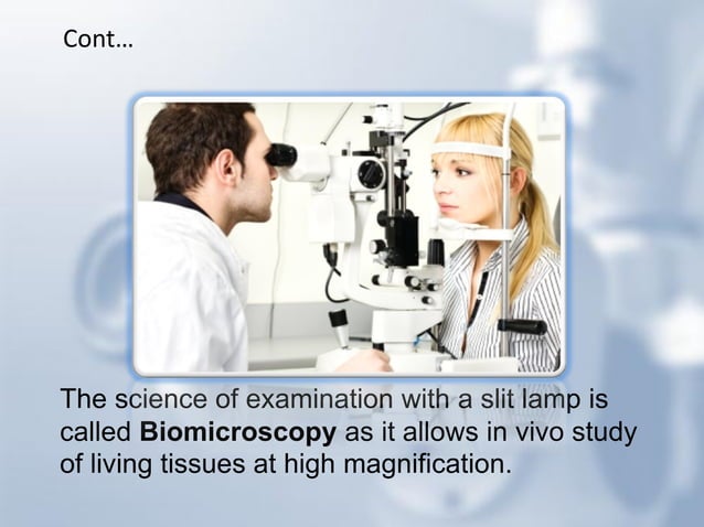 Slit lamp biomicroscope | PDF | Eye and Vision Conditions | Diseases ...