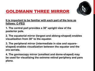 Lenses of slit lamp biomicroscope & indirect ophthalmoscope. | PPTX