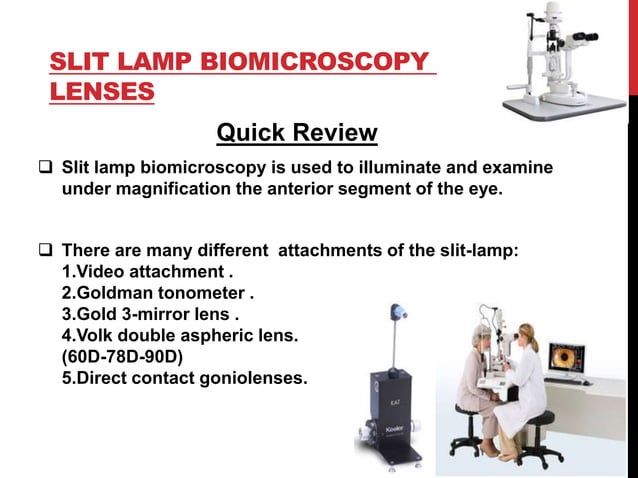 Lenses of slit lamp biomicroscope & indirect ophthalmoscope. | PPTX ...