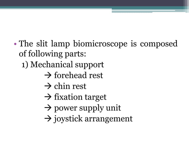 SLIT LAMP AND ITS DIFFERENT ILLUMINATION TECHNIQUES.pptx | Eye and ...