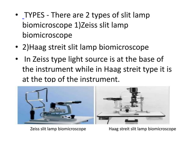 Slit Lamp Biomicroscopy.ecamination , types and procedures | PPT