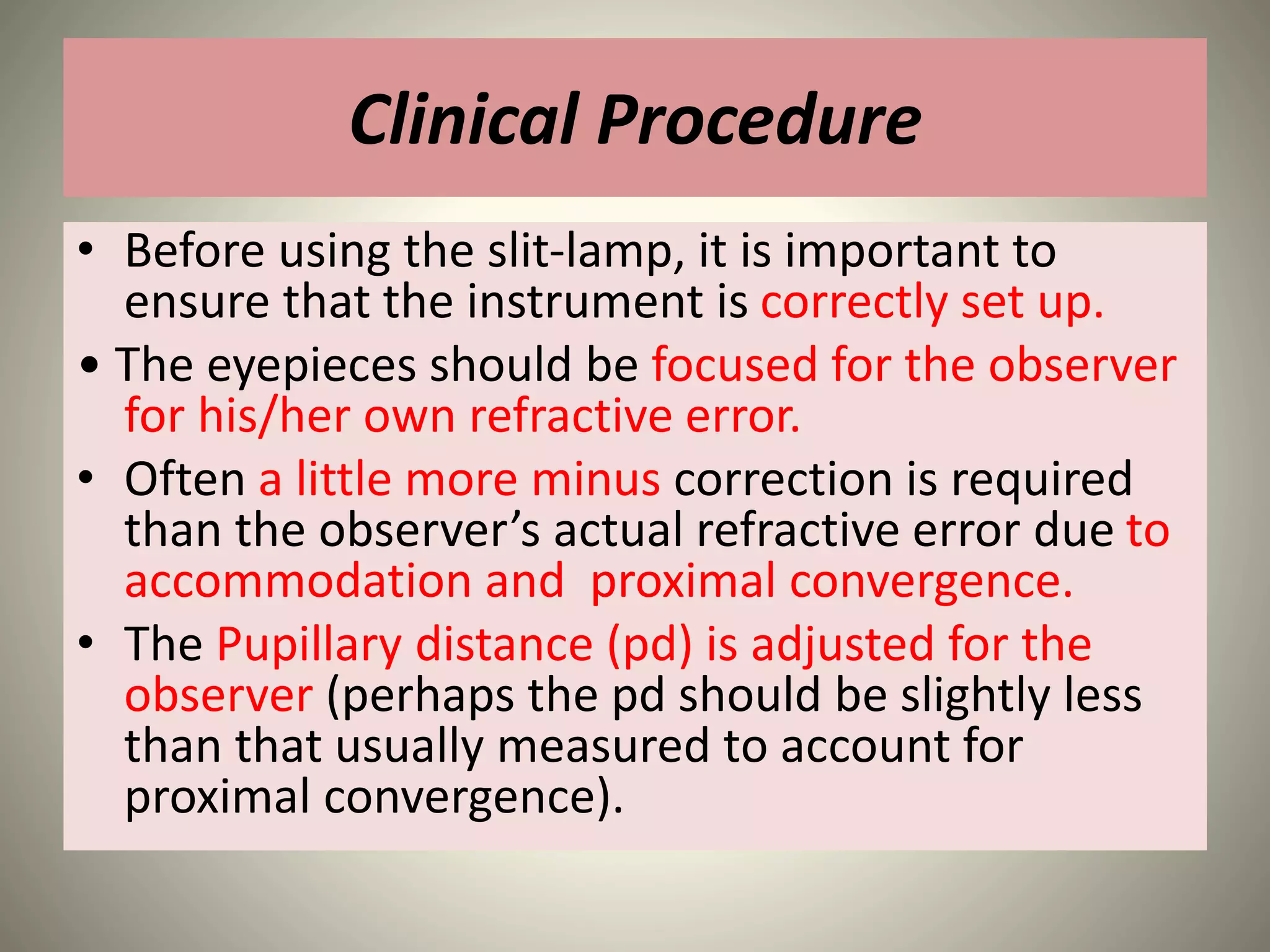 Slit lamp examination lecture | PPTX
