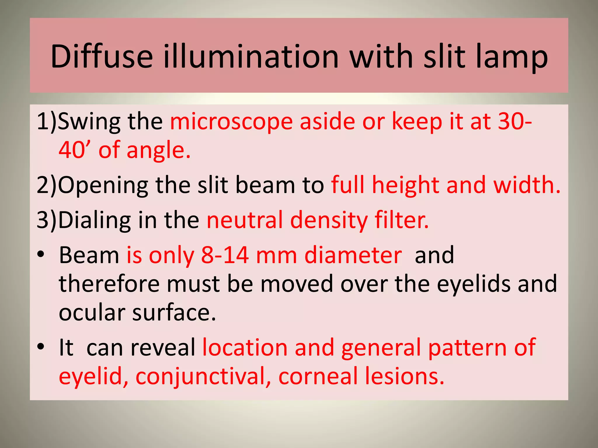 Slit lamp examination lecture | PPTX