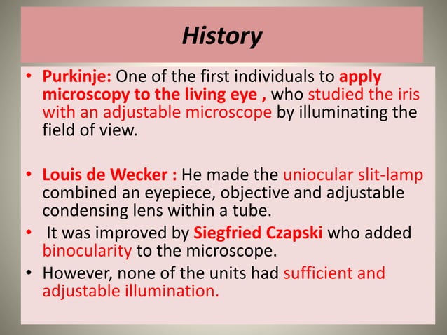 Slit lamp examination lecture | PPTX