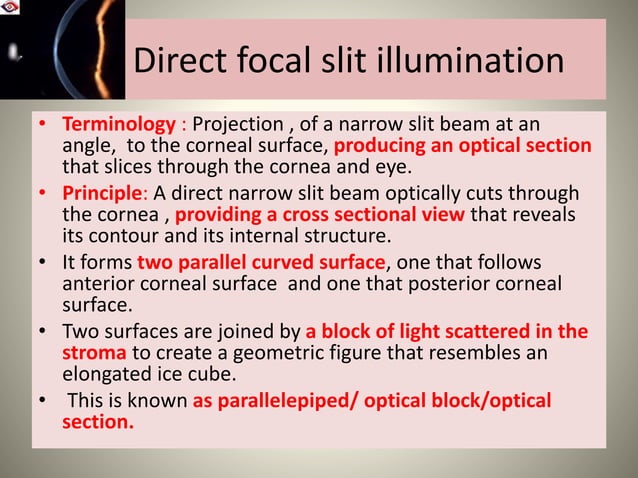 Slit lamp examination lecture | PPTX