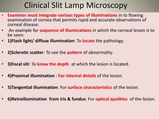 Slit lamp examination lecture | PPTX