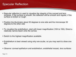 Slit Lamp Illumination Techniques | PPT