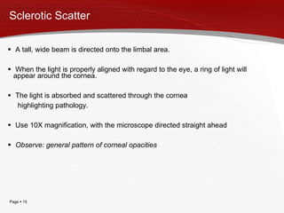 Slit Lamp Illumination Techniques | PPT
