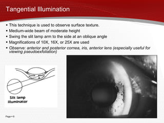 Slit Lamp Illumination Techniques | PPT