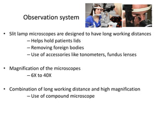 Slit lamp Instrumentation types and principle .pdf