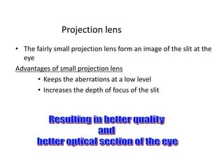 Slit lamp Instrumentation types and principle .pdf