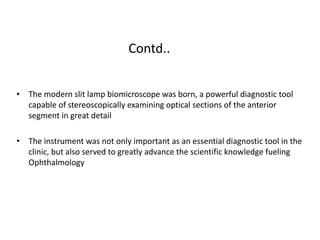 Slit lamp Instrumentation types and principle .pdf