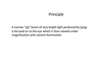 Slit lamp Instrumentation types and principle .pdf