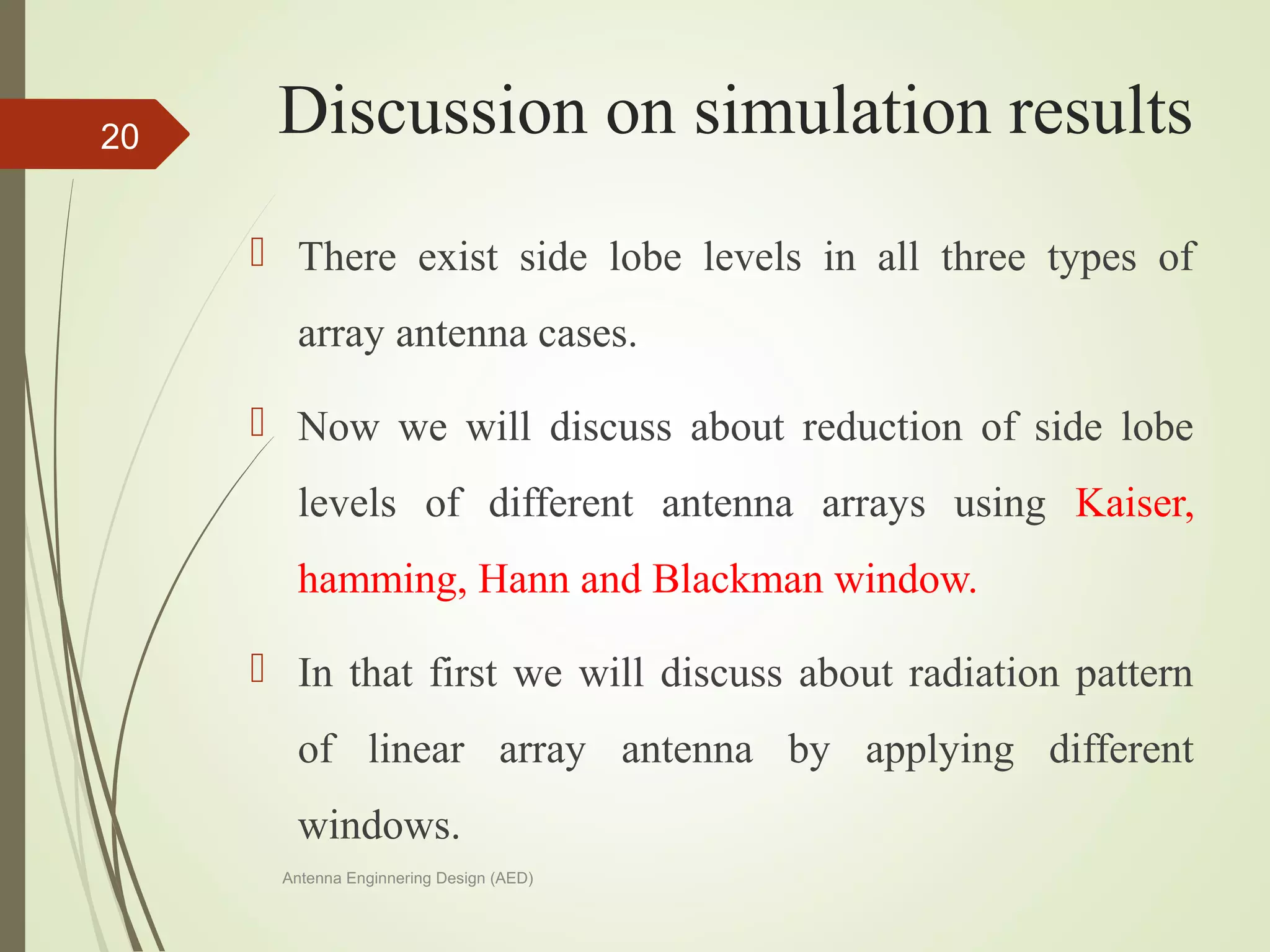 Side Lobe Level (SLL) Reduction Methods in Antenna | PPT