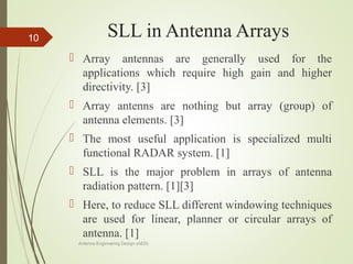 Side Lobe Level (SLL) Reduction Methods in Antenna | PPT