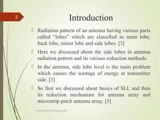 Side Lobe Level (SLL) Reduction Methods in Antenna | PPT