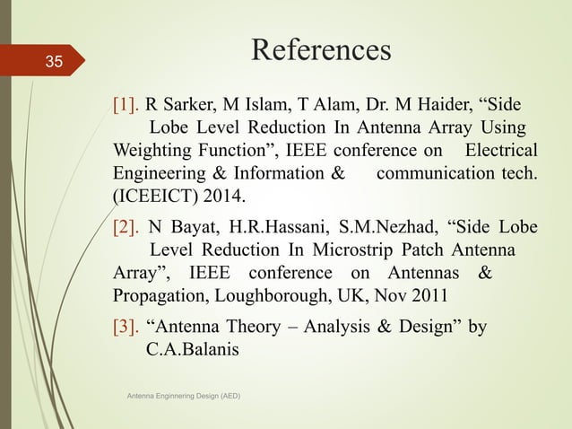 Side Lobe Level (SLL) Reduction Methods in Antenna | PPT | Physics ...