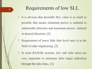 Side Lobe Level (SLL) Reduction Methods in Antenna | PPT