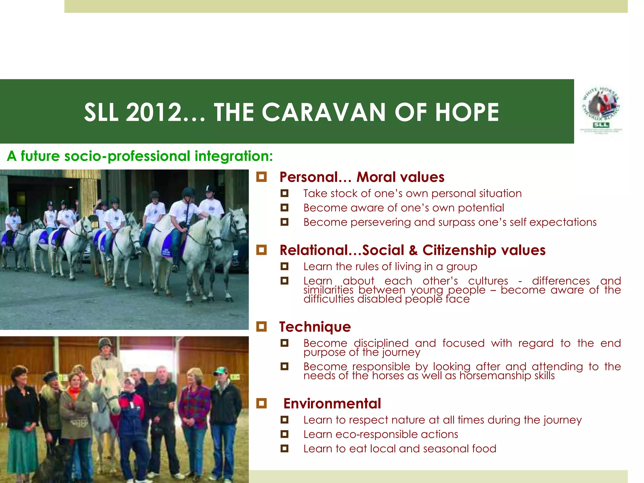 White Horses Charity (SLL) - The Caravan of Hope | PPT
