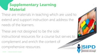 Supplementary Learning Material, Make lesson contextual | PPTX