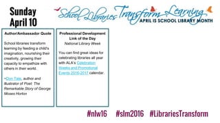 School Library Month Calendar of Ideas | PPTX