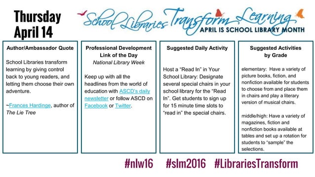 School Library Month Calendar of Ideas | PPTX