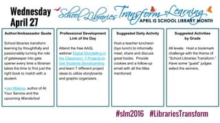 School Library Month Calendar of Ideas | PPTX