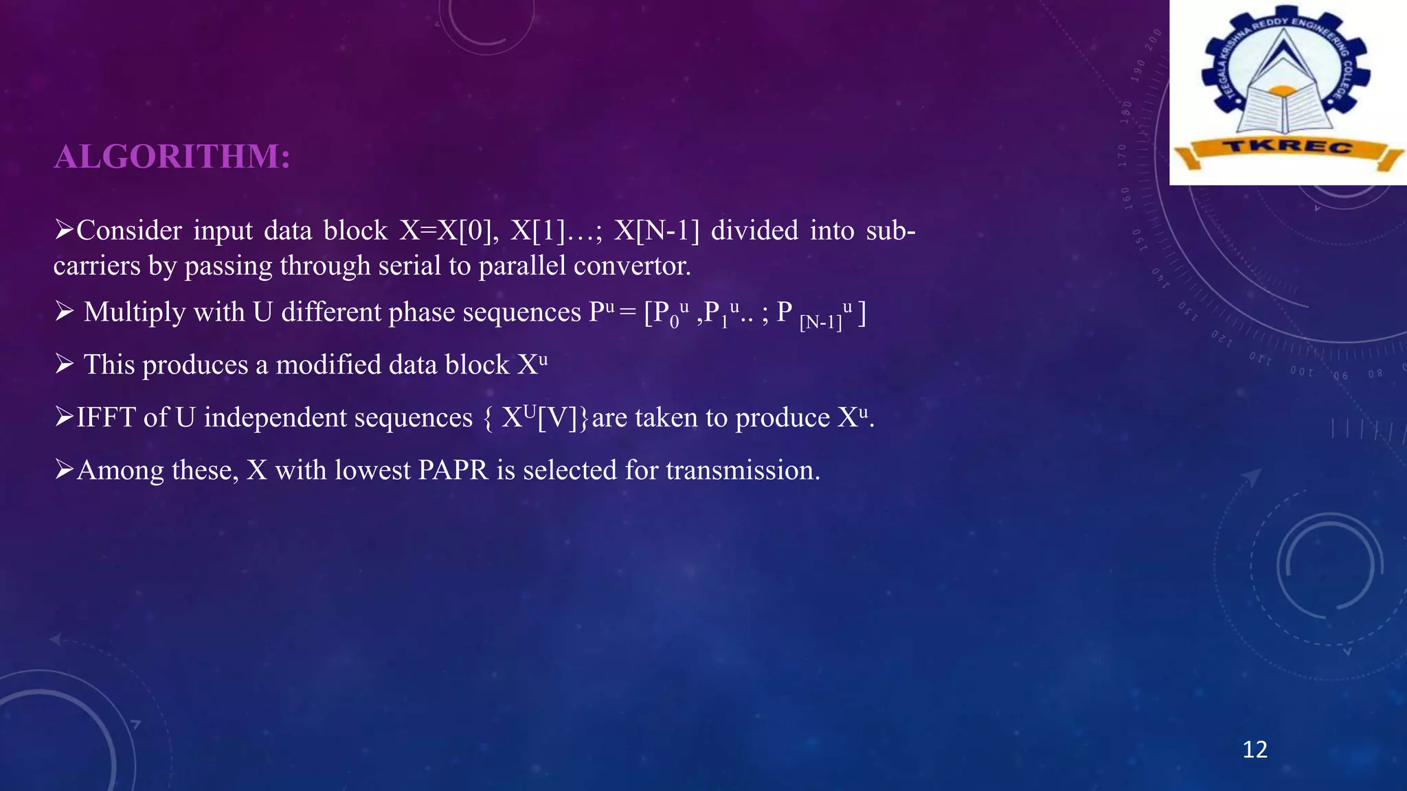 Slm Pts Based Papr Reduction Techniques In Ofdm System Pptx Digital