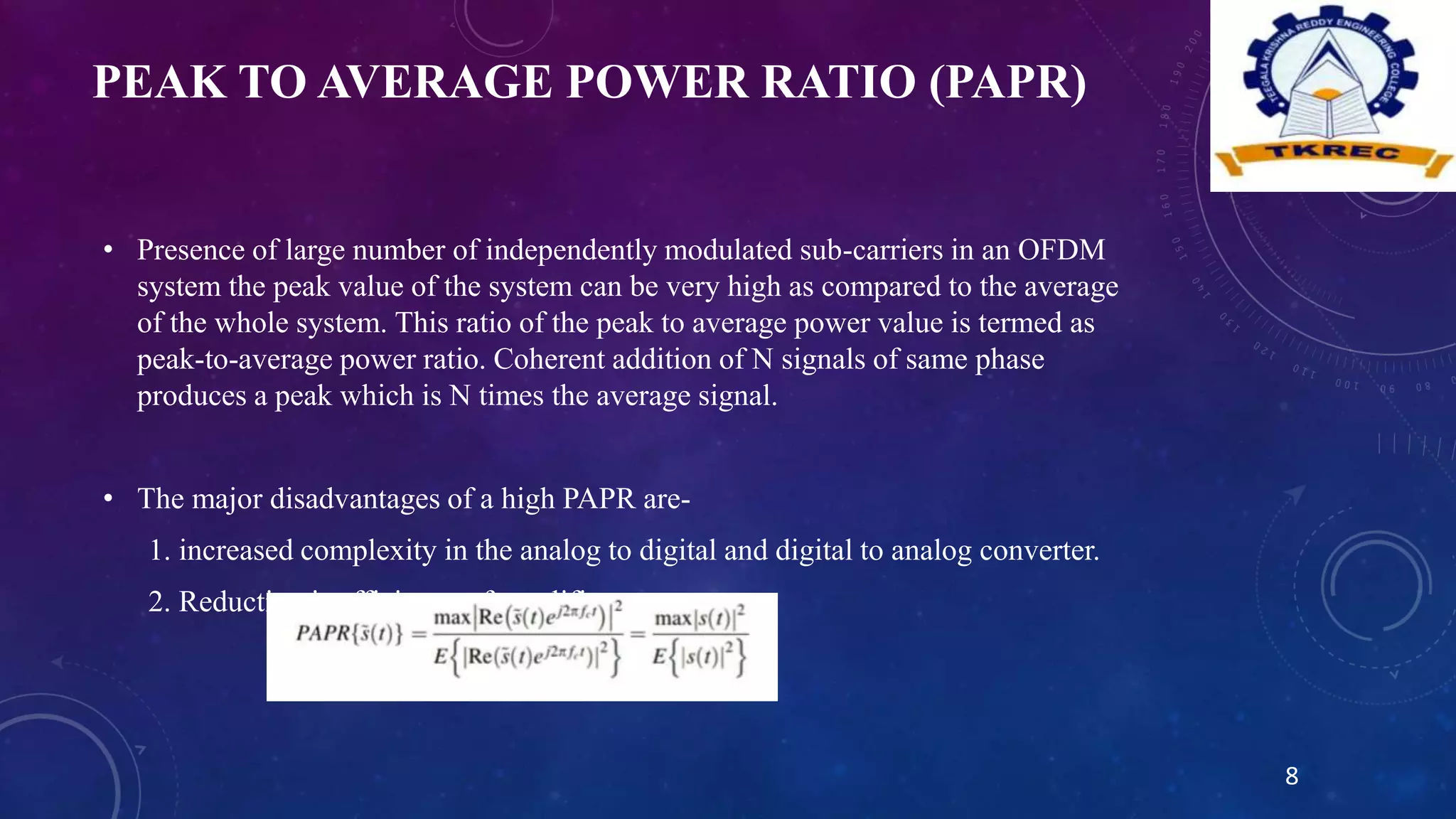 Slm Pts Based Papr Reduction Techniques In Ofdm System Pptx Digital