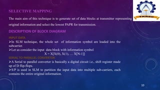 SLM-PTS BASED PAPR REDUCTION TECHNIQUES IN OFDM SYSTEM | PPTX