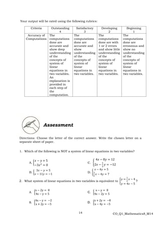 Self-Learning Modules: 1st Quarter Math Module 14_v2.pdf | Physics ...