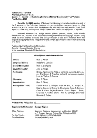 Self-Learning Modules: 1st Quarter Math Module 14_v2.pdf | Physics ...