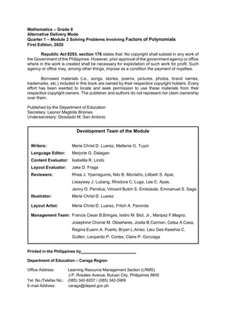 Self-Learning Modules: 1st Quarter Math .pdf | Free Download