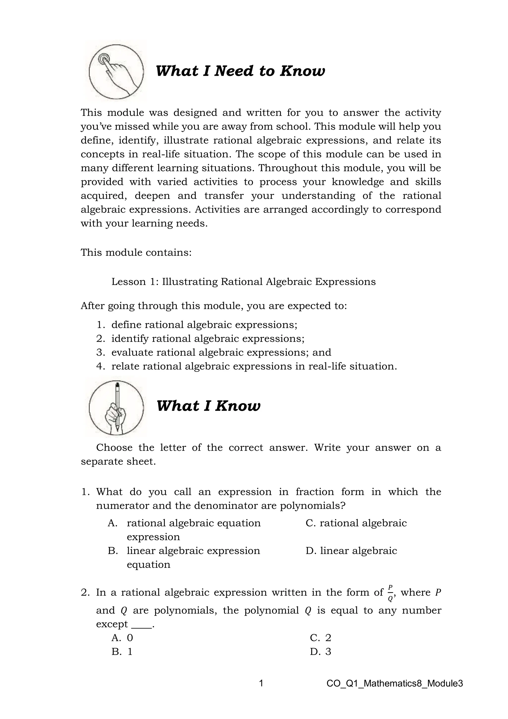 Self-Learning Modules: 1st Quarter Math .pdf