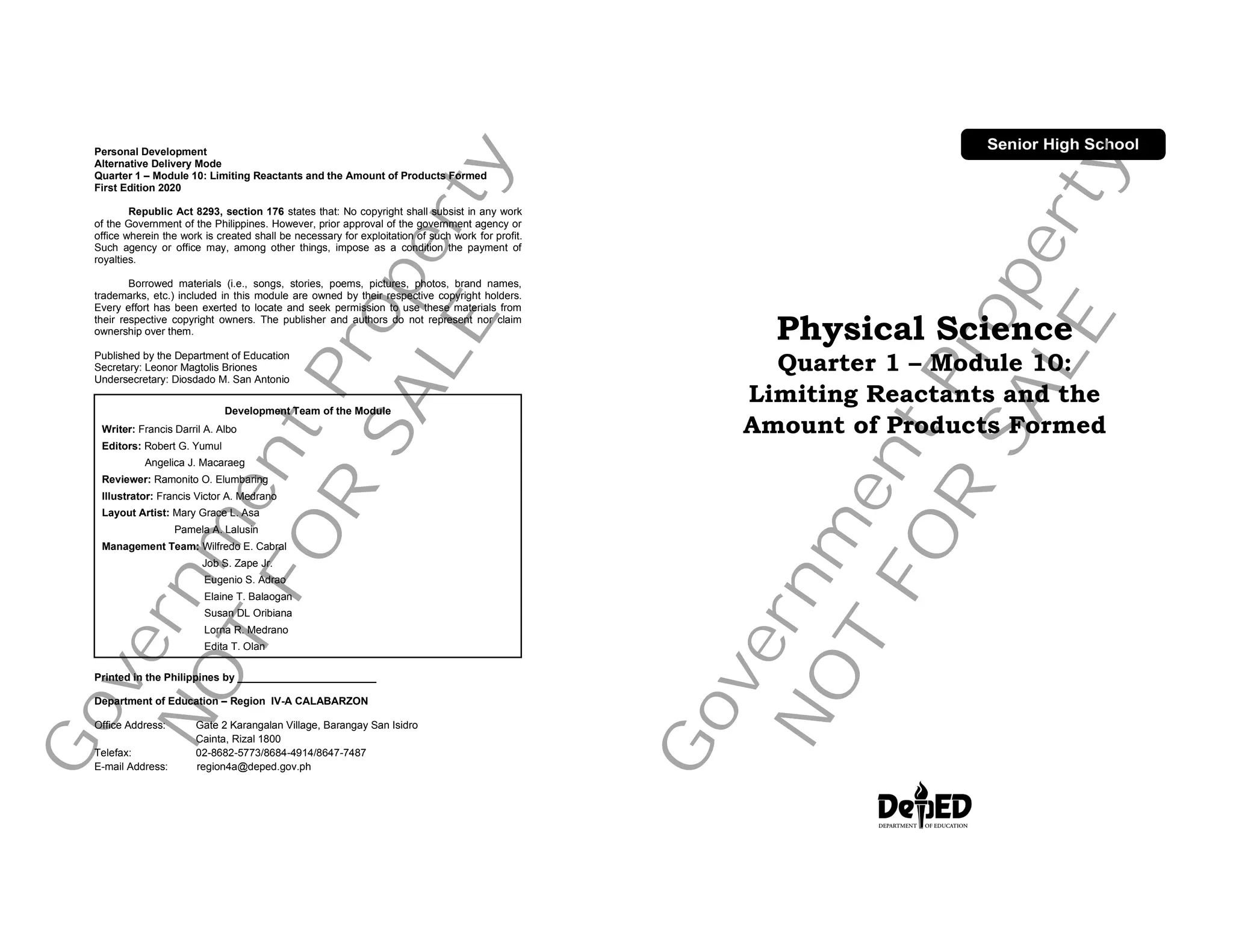 SLM SHS Physical Science Quarter 1 DepEd Calabarzon | PDF