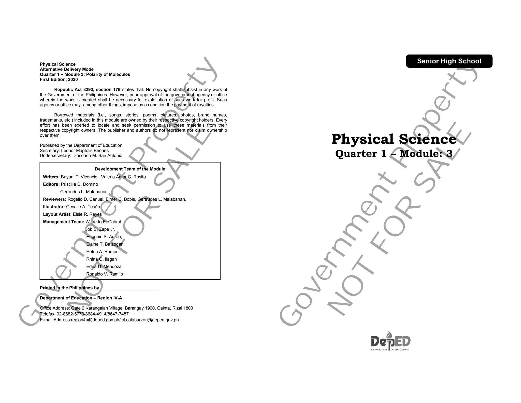 SLM SHS Physical Science Quarter 1 DepEd Calabarzon | PDF