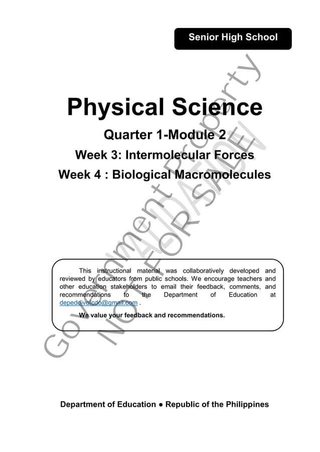 SLM SHS Physical Science Quarter 1 DepEd CDO | PDF