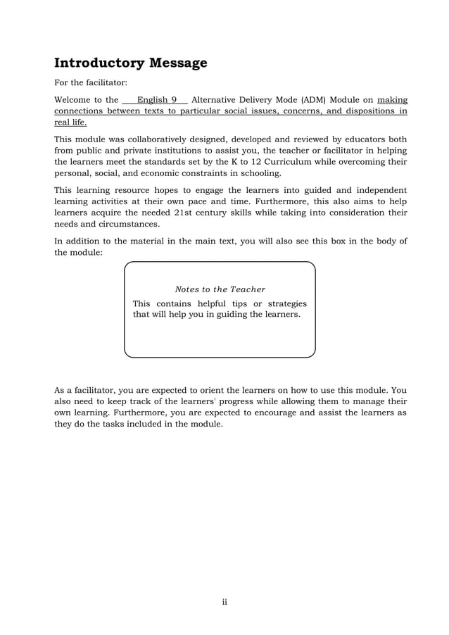 Self-Learning Module