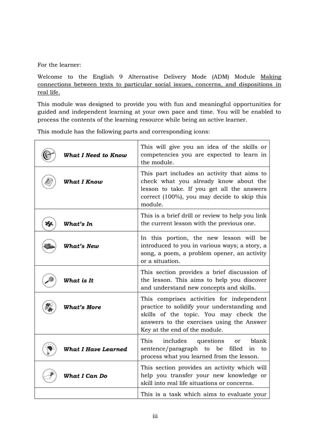 Self-Learning Module