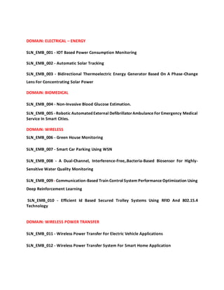 Embedded with IOT project titles 2018 - 2019 in Chennai | PDF