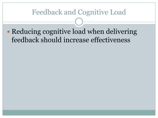 Feedback and Cognitive Load | PPTX