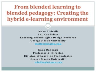 Blended Pedagogy and Online Learning | PPT