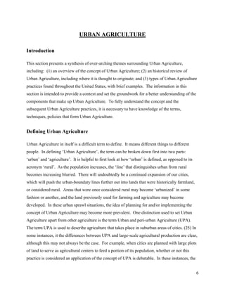 Urban Agriculture: Theory and Practice of Community Gardening | PDF