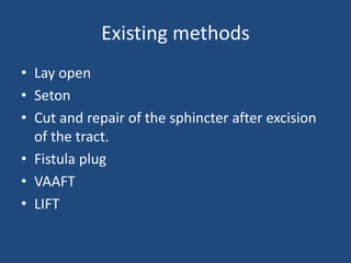 Fistula in ano new operation Sloft (Submucosal Ligation Of Fistula ...