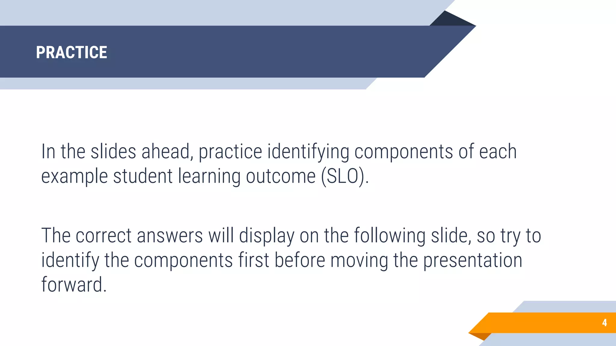 Student Learning Outcome (SLO) Identification Practice | PPTX