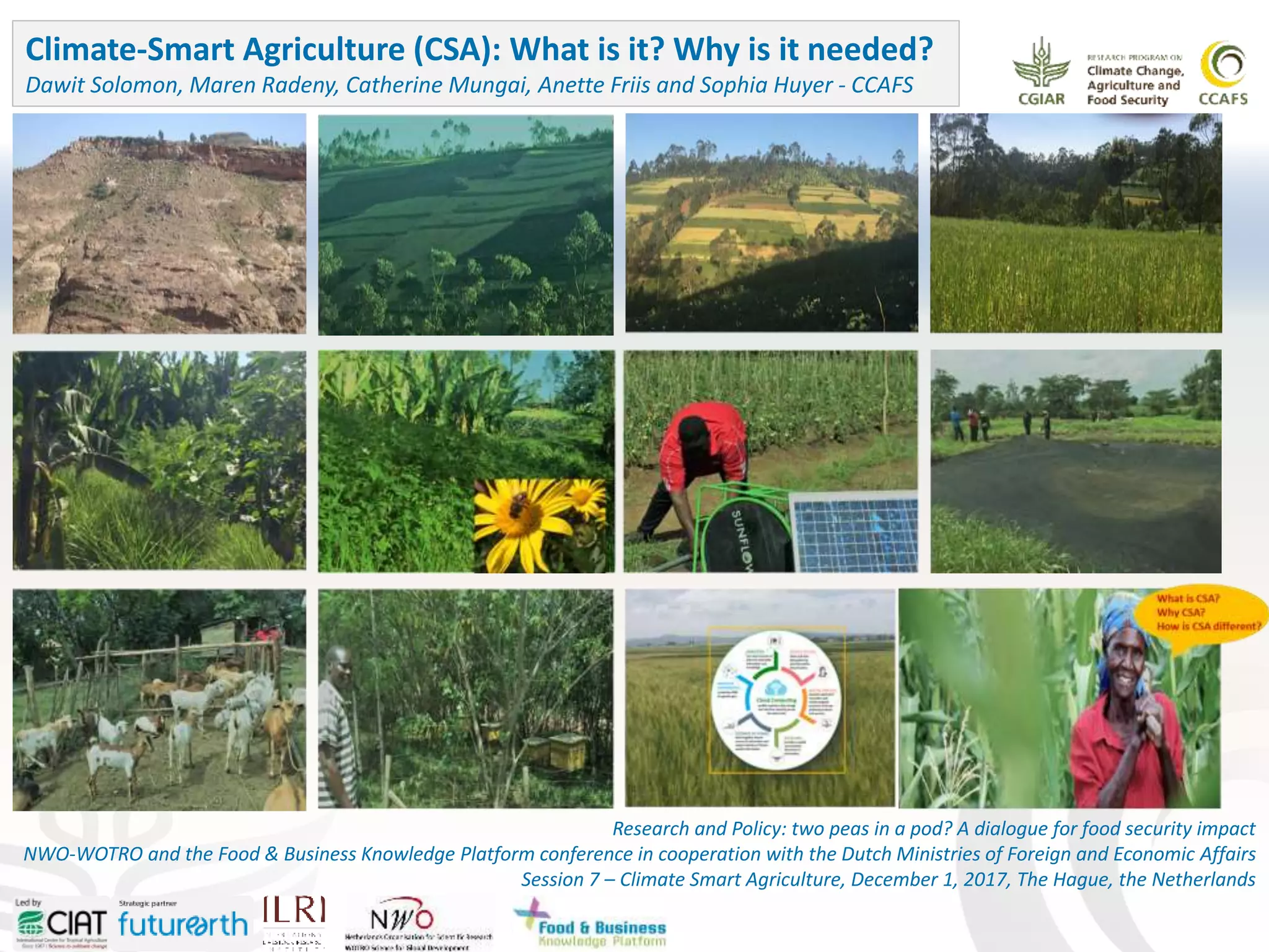 Climate-Smart Agriculture (CSA): What is it? Why is it needed? | PPTX
